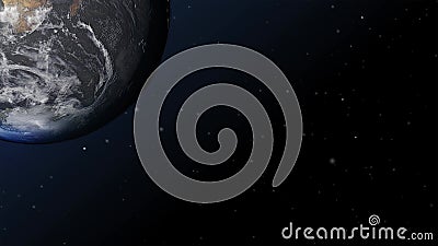 The Globe Spinning on Satellite View on Dark Background. Turning Earth ...