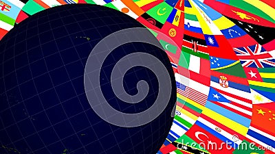3d World Flag Globe Animation Stock Footage - Video of animation ...