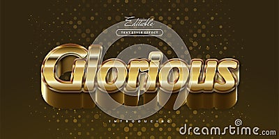 Glorious Text Style With 3D Effect. Editable Gold Text Effect Vector ...