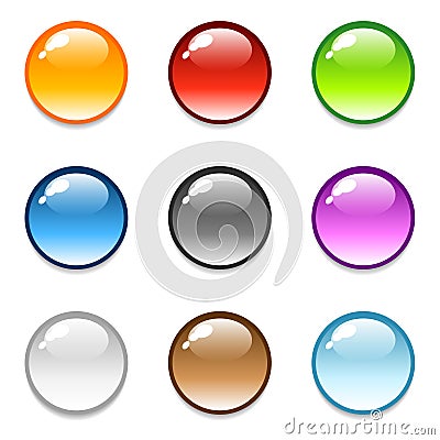 Glossy Round Button Icons Royalty Free Stock Photos - Image: 5171928