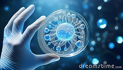 Exploring Microbial Structures With A Gloved Hand Under Bright ...