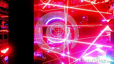 Glow Laser Lines. Hi-tech Neon Sci-fi Tunel. Trendy Neon Glow Lines ...