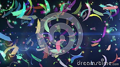 Glow Shiny Feather Particle Loop Animation Stock Video - Video of ...