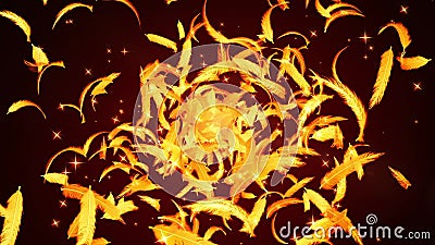 Glow Shiny Feather Particle Loop Animation Stock Video - Video of shine ...