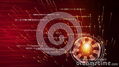 Glowing Animated HUD Element Emitting Bright Rays. Movement of Digits of Computer Binary Code ...