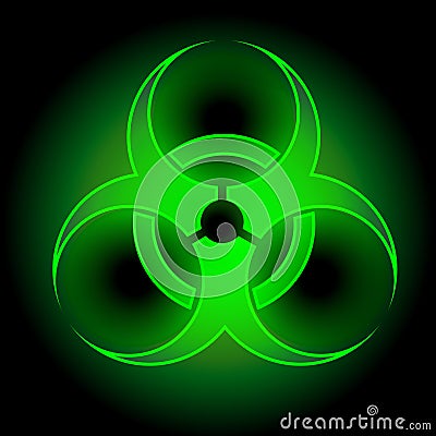 Glowing Biohazard Sign Cartoon Vector | CartoonDealer.com #18127933
