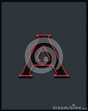 Glowing Ember Letter A On The Grey Background Stock Image ...