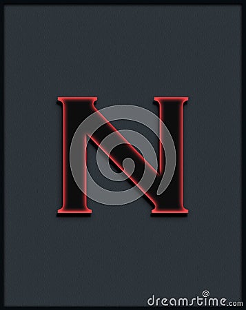 Glowing Ember Letter N On The Grey Stock Photography | CartoonDealer ...