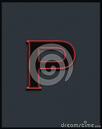Glowing Ember Letter P On The Grey Stock Photo | CartoonDealer.com ...