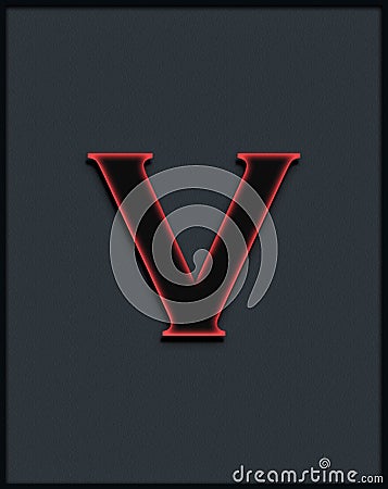 Glowing Ember Letter V On The Grey Stock Photo | CartoonDealer.com ...