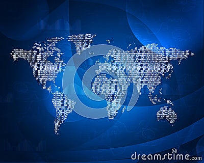 Glowing Figures And World Map. Hi-tech Background Royalty-Free Stock Image | CartoonDealer.com ...