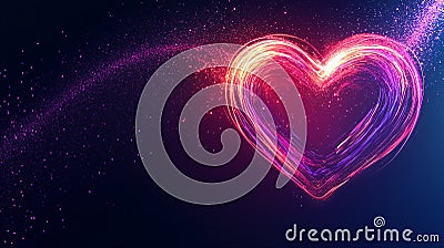 Glowing Heart-shaped Light Surrounded By Sparkling Particles And Bokeh ...