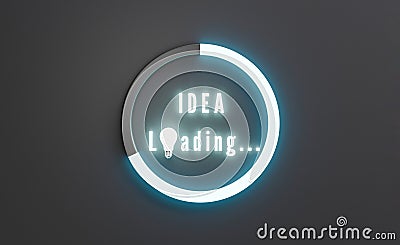 Glowing Idea Loading Wording With Progressive Icon And Lightbulb For ...