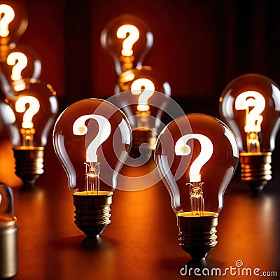 Glowing Light Bulb With Question Mark, Indicating Curiosity And ...