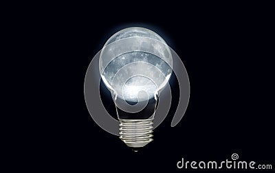 Glowing Moon Light Bulb Royalty Free Stock Photography - Image: 18036487