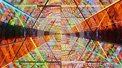 Glowing Neon Wireframe Vj Loop 3d Rendering Cgi Animation Motion Design ...