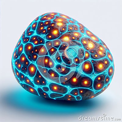 Glowing Patterns Smart Rock A Close Up Of A Smart Rock With Glow Stock ...