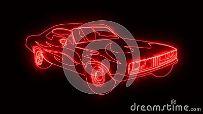 Red Burning Muscle Car Animated Logo Element with Reveal Effect Stock ...