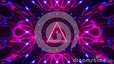 Glowing Triangle Wireframe Design 3d Illustration Motion Background ...