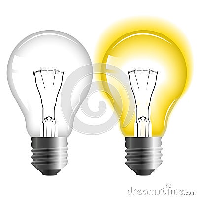 Glowing And Turned Off Light Bulb Stock Photo - Image: 31898230