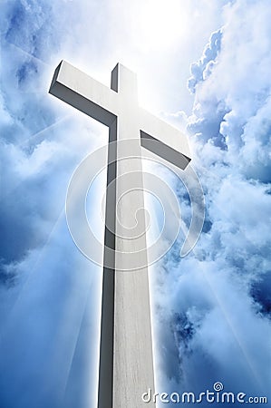 Glowing White Cross With Rays Of Light Royalty Free Stock Photo - Image ...