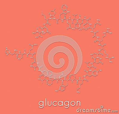 Glucagon Hypoglycemia Drug Molecule. Skeletal Formula. Royalty-Free ...