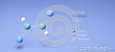 Glyoxal Molecule, Molecular Structures, Dialdehyde, 3d Model ...
