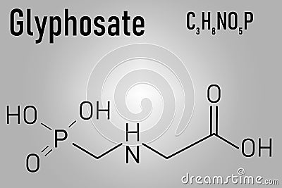 Glyphosate Herbicide Molecule. Skeletal Chemical Formula Of Glyphosate ...
