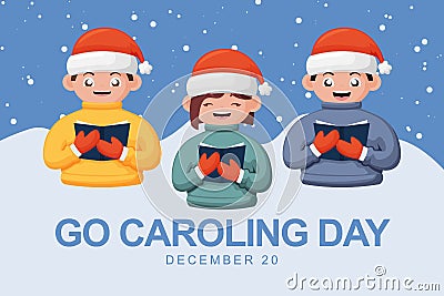 Go Caroling Day Background Cartoon Vector | CartoonDealer.com #262015691