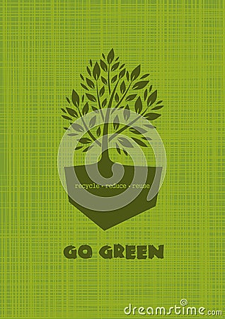 Go Green. Recycle Reduce Reuse. Logo Design Cartoon Vector ...