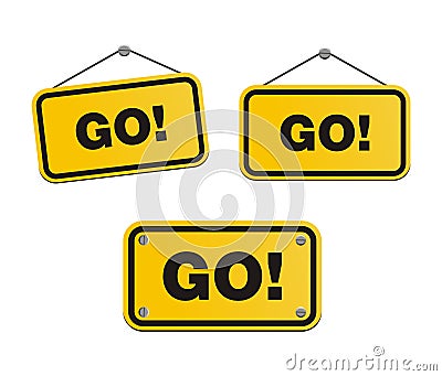 Go - Yellow Signs Royalty-Free Stock Photography | CartoonDealer.com ...