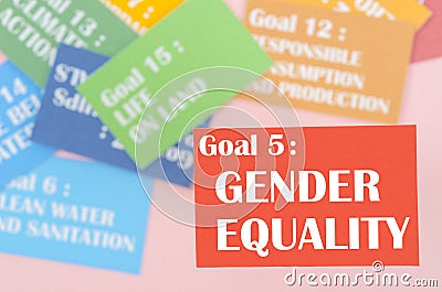 The Goal 5 : Gender Equality. The SDGs 17 Development Goals Environment ...