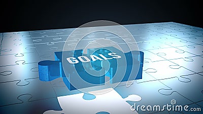 Goals Jigsaw Falling into Place Stock Video - Video of animation, blue ...