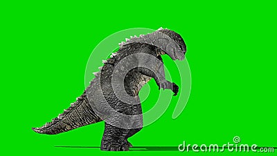 Godzilla Attacking on Green Screen Stock Footage - Video of animal ...