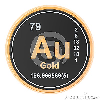 Gold Aurum Au Chemical Element. 3D Rendering Stock Photo ...