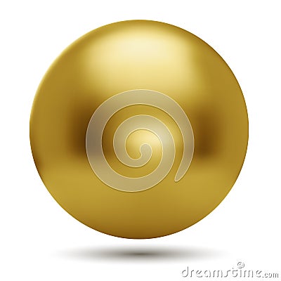 Gold Ball Isolated On White Background Vector Illustration ...