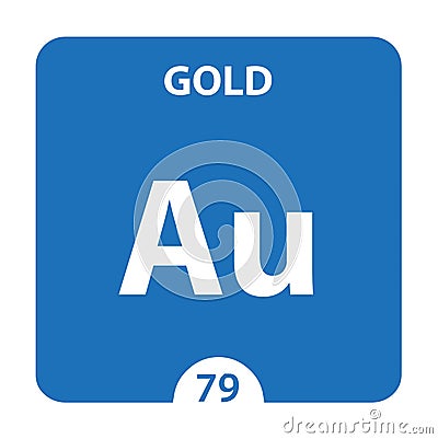 Gold Chemical 79 Element Of Periodic Table. Molecule And Communication ...