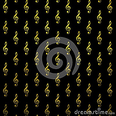 Gold Clef Note Faux Foil Metallic Black Musical Symbol Music Royalty ...
