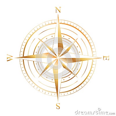 Gold Compass Rose. Vector Illustration. | CartoonDealer.com #88706422