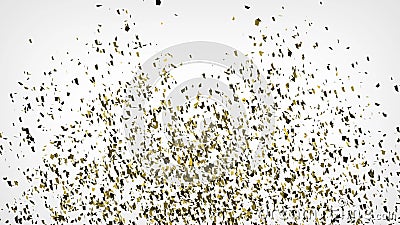 Gold Confetti Explosion Falling Down On White Background. 4K Stock ...