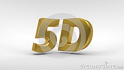 Gold 5D Logo Isolated On White Background With Reflection Effect. 3d ...