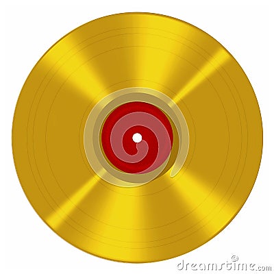 Gold Disc - Music Award Style, Isolated Over White Background Stock ...