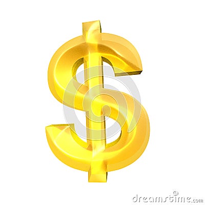 Gold Dollar Sign On White Background Royalty-Free Stock Image ...
