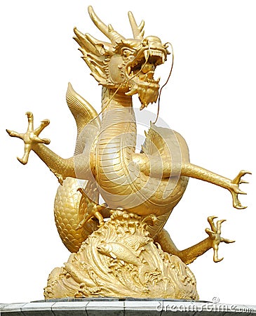 Gold Dragon Sculpture Royalty Free Stock Photo - Image: 15352885