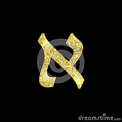 Gold Hebrew Letter - Aleph Cartoon Vector | CartoonDealer.com #139360889