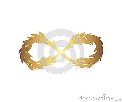Gold Infinity Sign With Leaves Stock Image | CartoonDealer.com #88144225