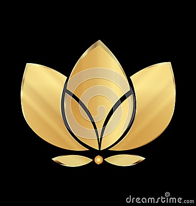 Gold Lotus Flower Stock Vector - Image: 46408069
