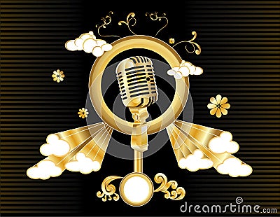 Gold Microphone Vector Stock Photos - Image: 4862733