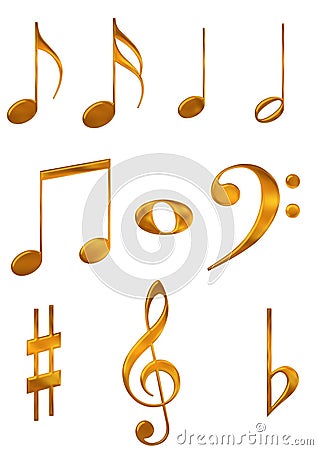 Gold Music Symbols Stock Illustration | CartoonDealer.com #11903686