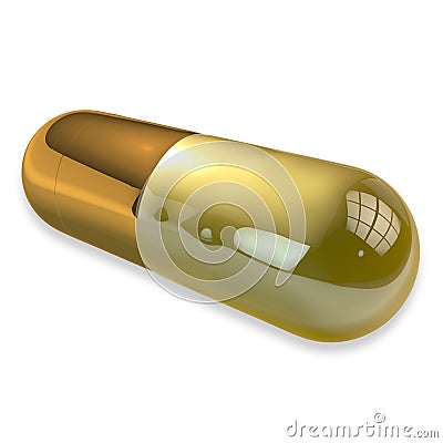 A Gold Pill On White Royalty Free Stock Photos - Image: 29320008